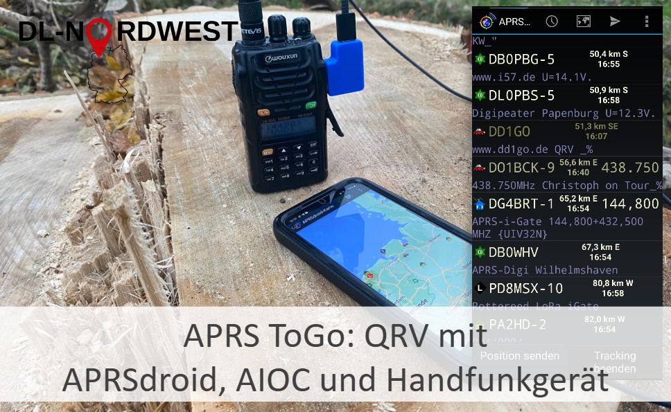 APRS ToGo: QRV mit APRSdroid, AIOC und Handfunkgerät - DL-NORDWEST 2.0